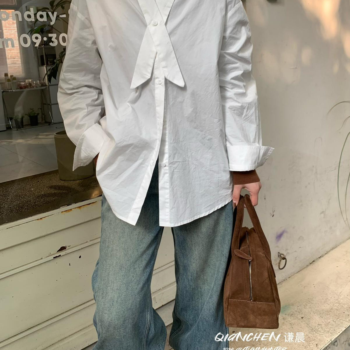 【C4706】韓系復古氣質百搭時尚潮流簡約襯衫 – J.NIEN