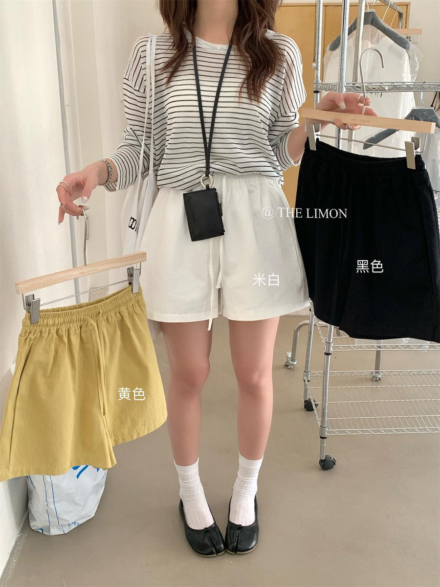 【C5241】巨舒服好穿！鬆緊腰顯瘦百搭休閒短褲 – J.NIEN